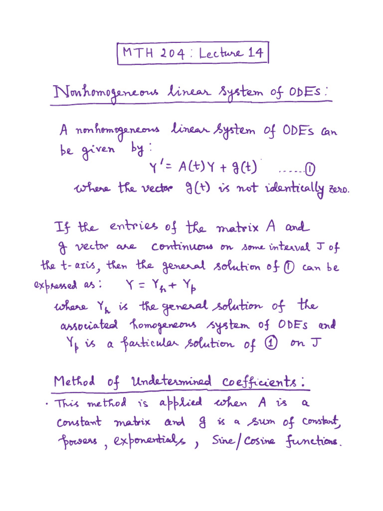 Note 12-Mar-2024 | PDF | Eigenvalues And Eigenvectors | Ordinary Differential Equation