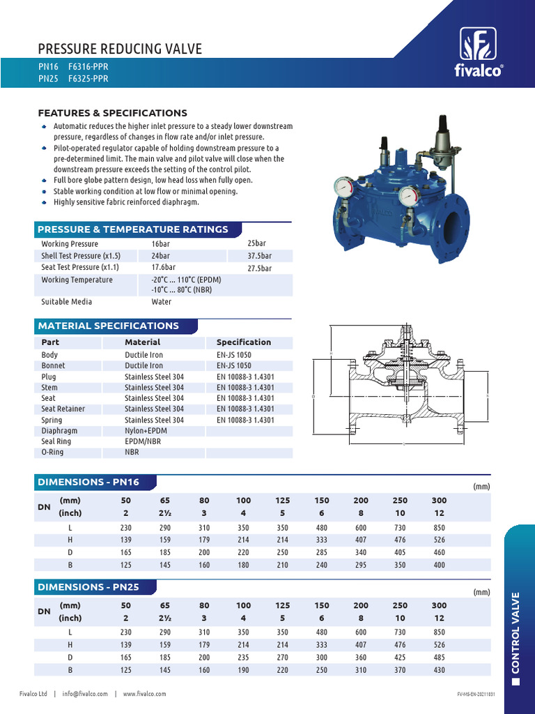 Filvalco PRV | PDF | Valve | Equipment