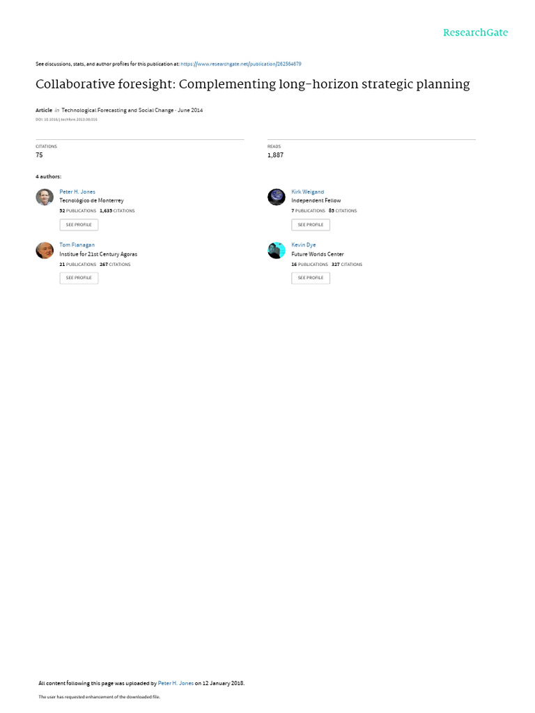 Collaborative Foresight Pre Print | PDF | Strategic Planning | Action Research