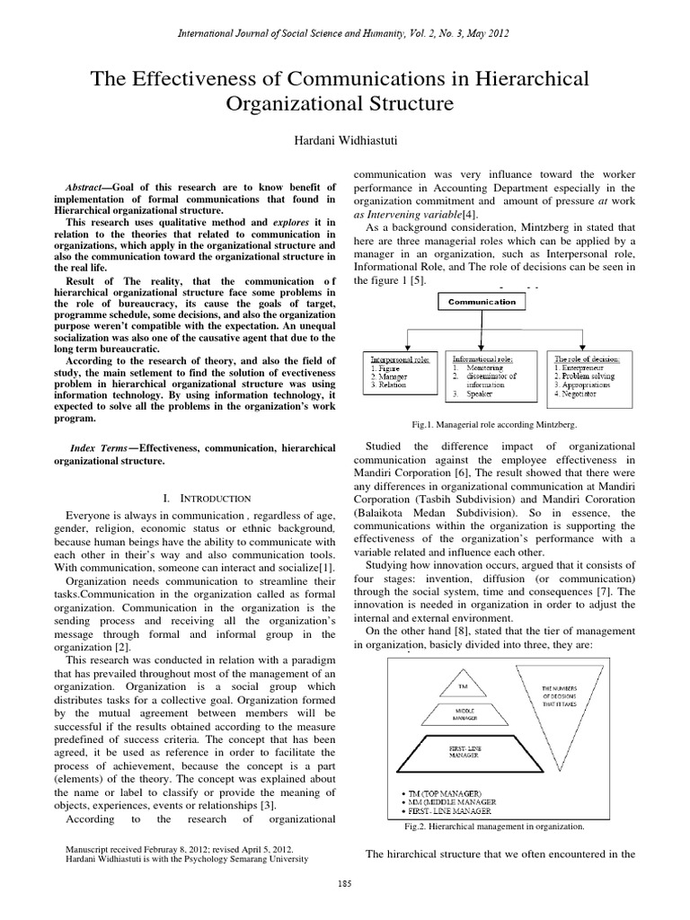 The Effectiveness of Communications in Hierarchical Jurnal | PDF | Communication ...