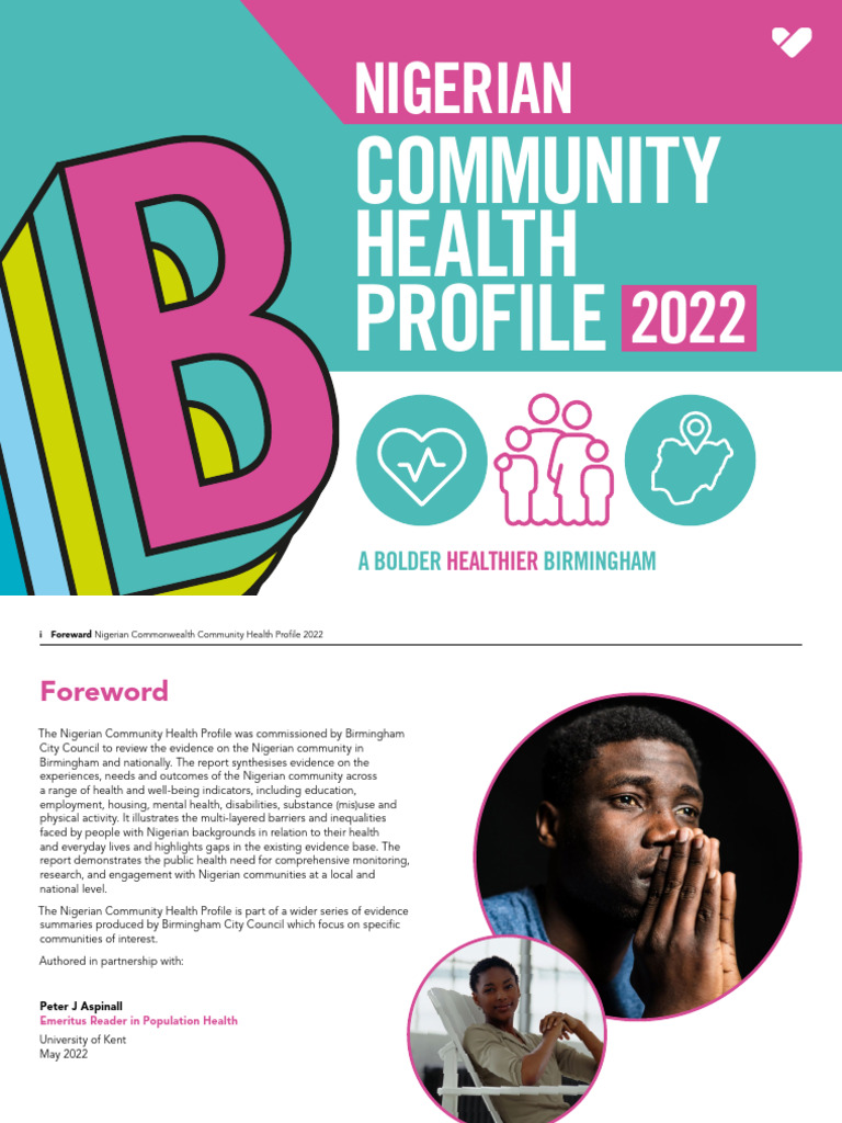 Nigerian Community Health Profile Design AF | PDF | Obesity | Nigeria