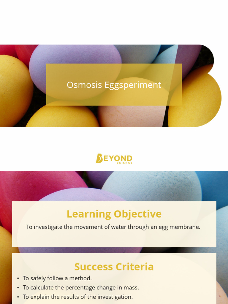 KS3 Science: Osmosis Egg Experiment | PDF | Osmosis | Cell Membrane