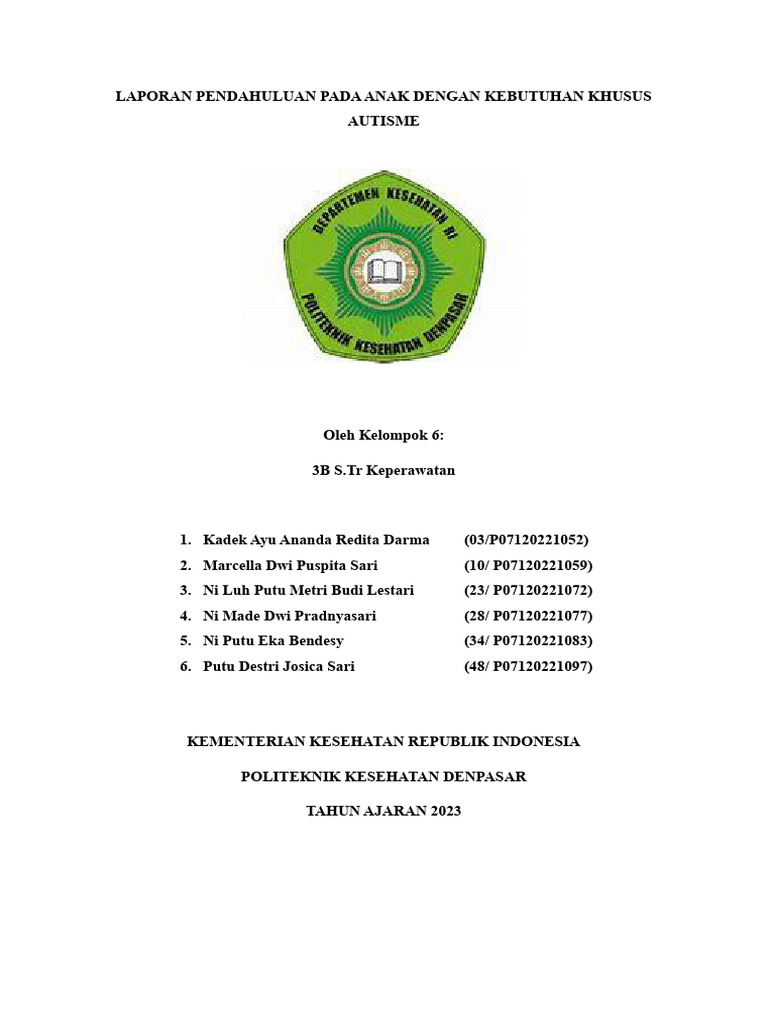 LP Autisme KLP 6 | PDF