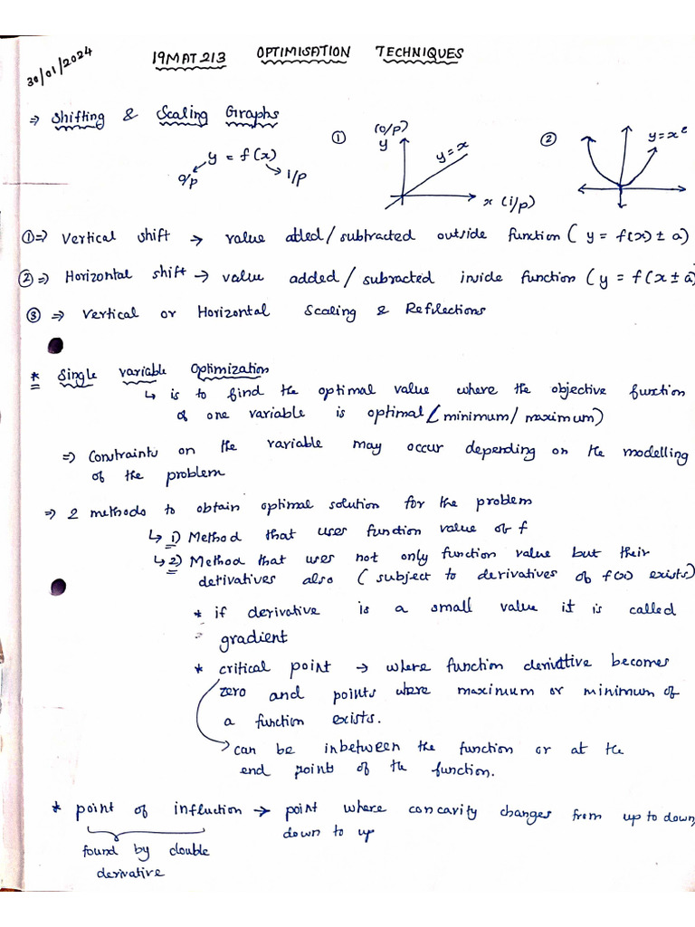 Optimization Notes | PDF