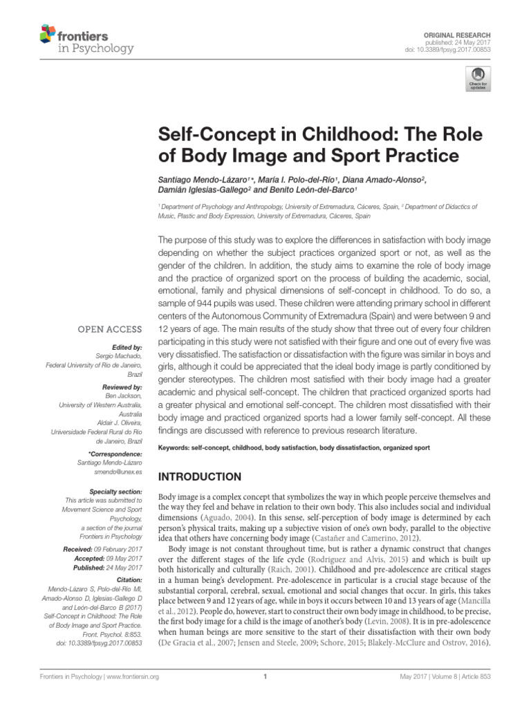 Body Image and Self-Concept in Youth | PDF | Body Image | Self Concept