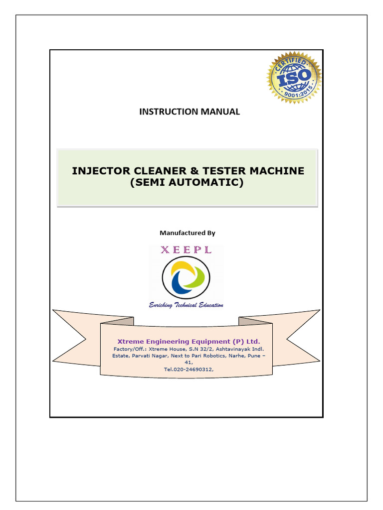 Injector Cleaner & Tester Manual | PDF | Fuel Injection | Electrical ...