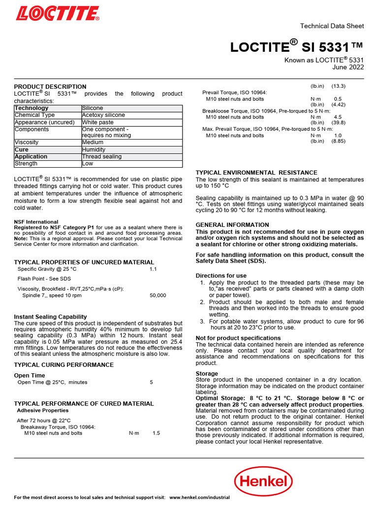 LOCTITE SI 5331 en - GL | PDF | Legal Liability | Trademark