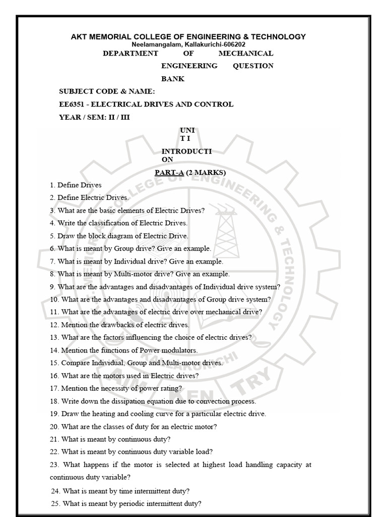 Ee 6351 Edc | Download Free PDF | Electric Motor | Rectifier