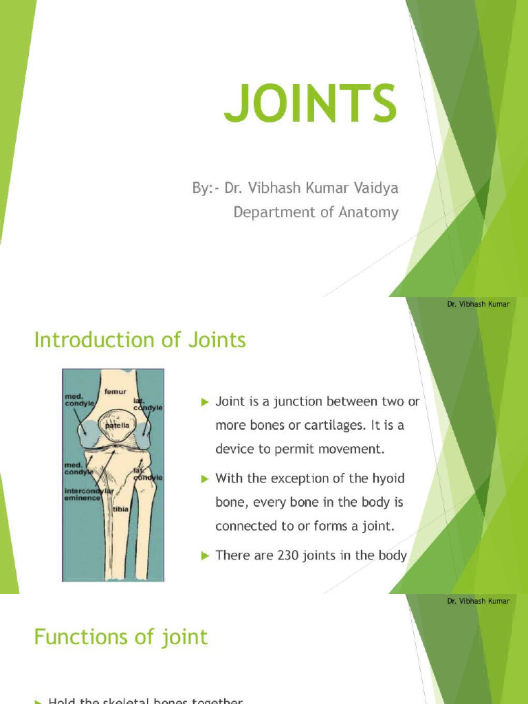 Anatomy of Joints Its Classification | PDF