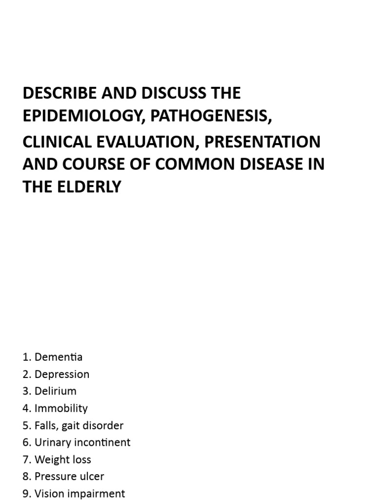 Geriatric Disorder | PDF | Urinary Incontinence | Dementia