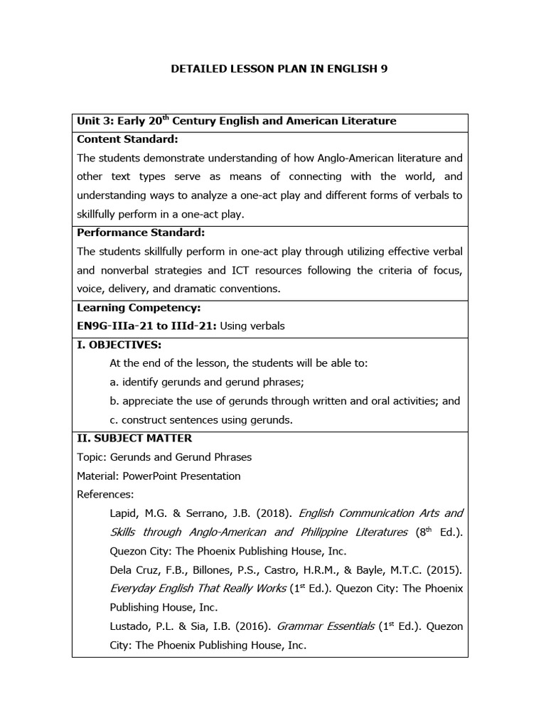 Detailed Lesson Plan For Teaching Demonstration | PDF | Hobbies ...