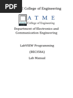 BEC358A LabVIEW Programming Lab Manual by RAGHUNATH | PDF | Control Flow | Engineering