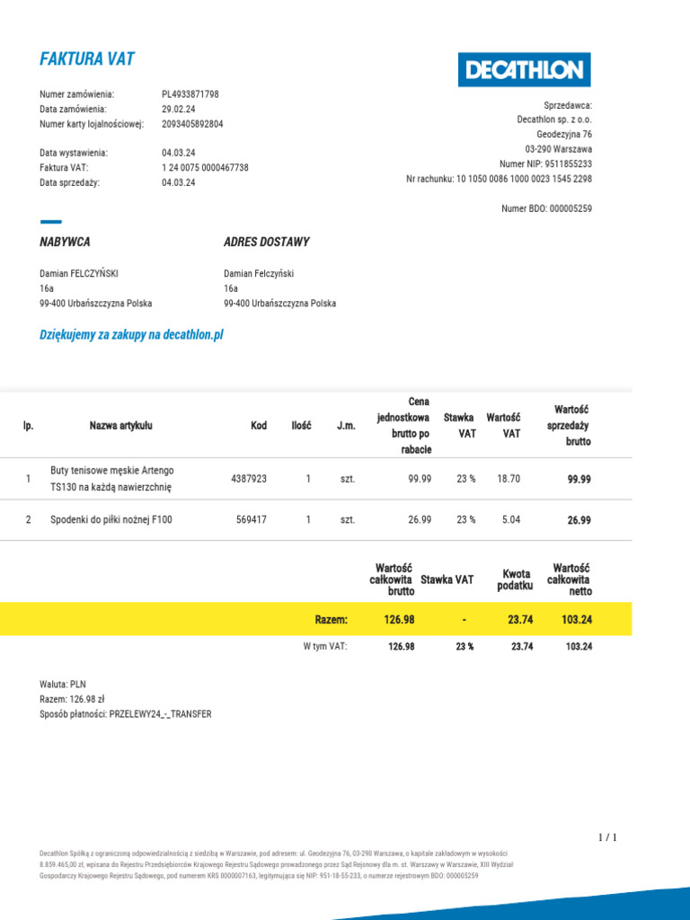 decathlon-invoice-12400750000467738 | PDF