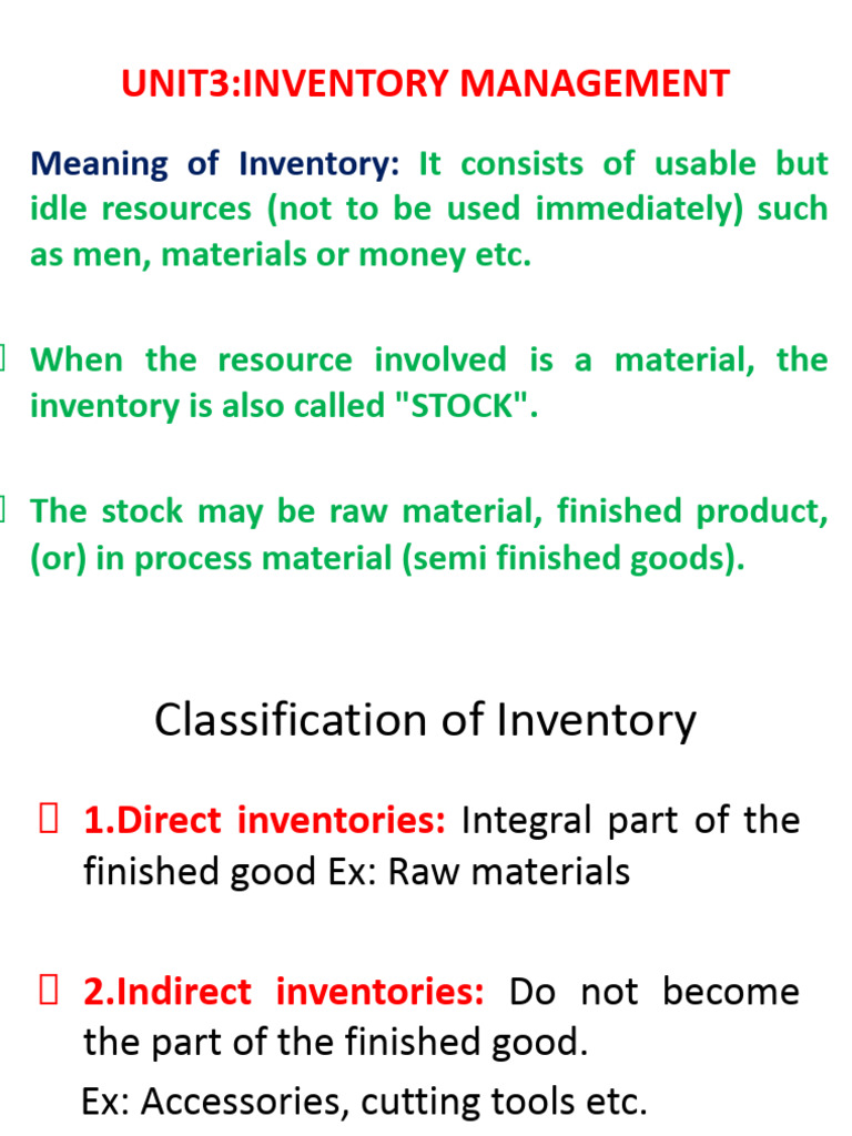 Inventory Management | Download Free PDF | Inventory | Supply Chain