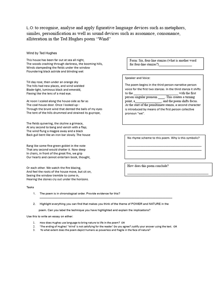 Poetry Wind Annotations | Download Free PDF | Sylvia Plath | Poetry