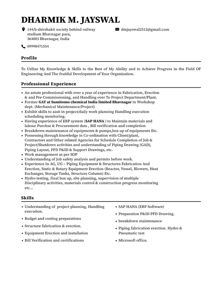 Dharmik Resume | PDF