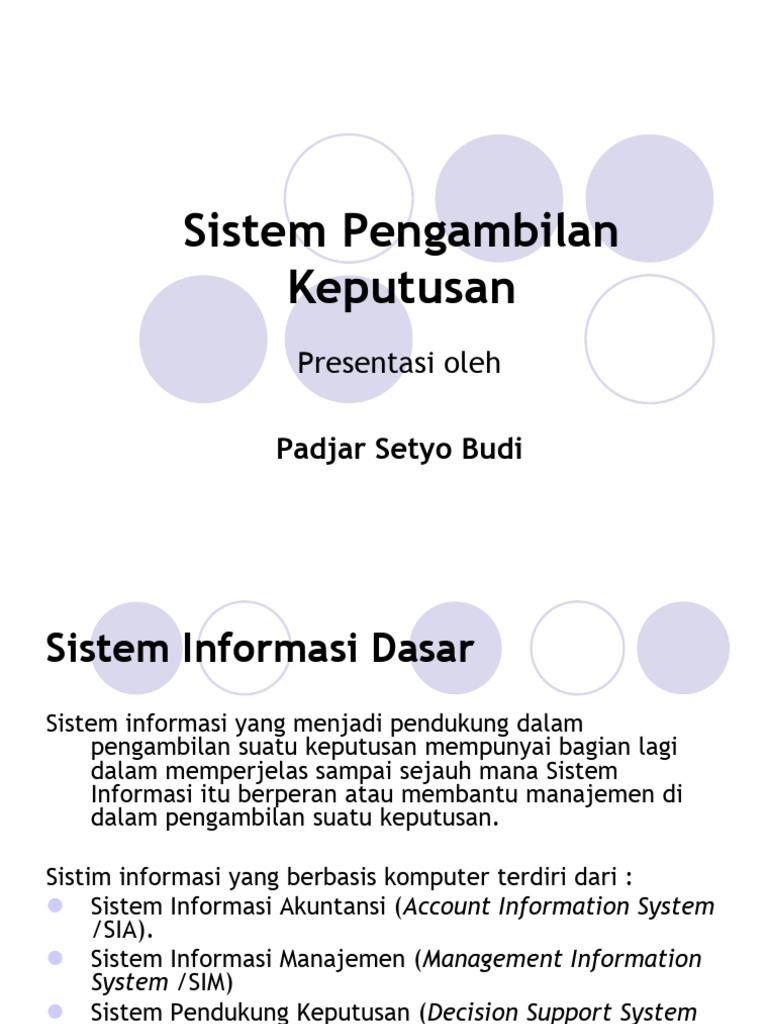 Sistem Pengambilan Keputusan | PDF | Komputer Sistem Pengambilan Keputusan | PDF | Komputer