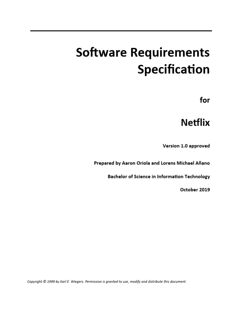 Toaz - Info Software Requirements Specification Netflix PR | PDF | Hdmi ...