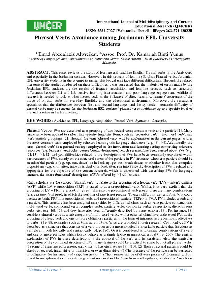 Pvs Avoidance Full Paper | PDF | English As A Second Or Foreign Language | English Language