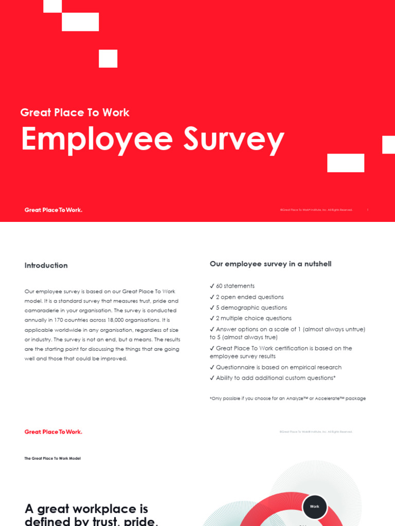 Great Place To Work Survey | Download Free PDF | Credibility | Employment