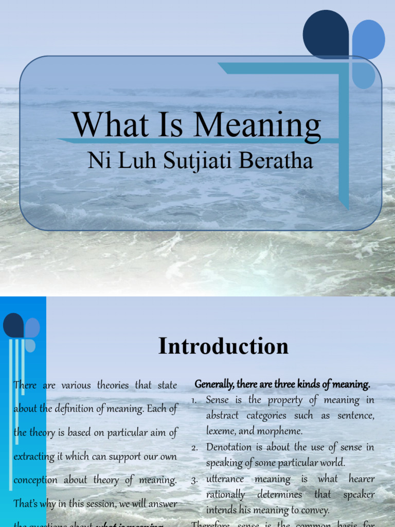 What's Meaning | PDF | Concept | Idea