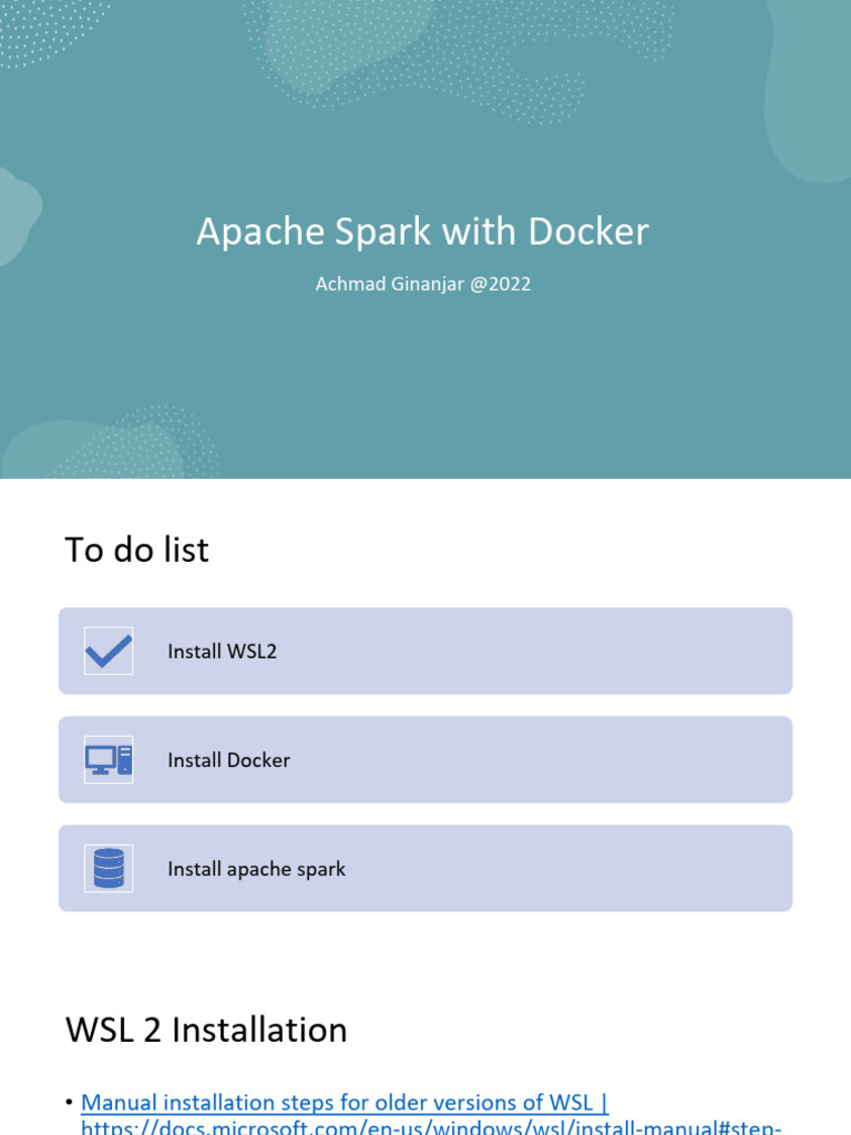 Install Apache Spark on Docker | PDF