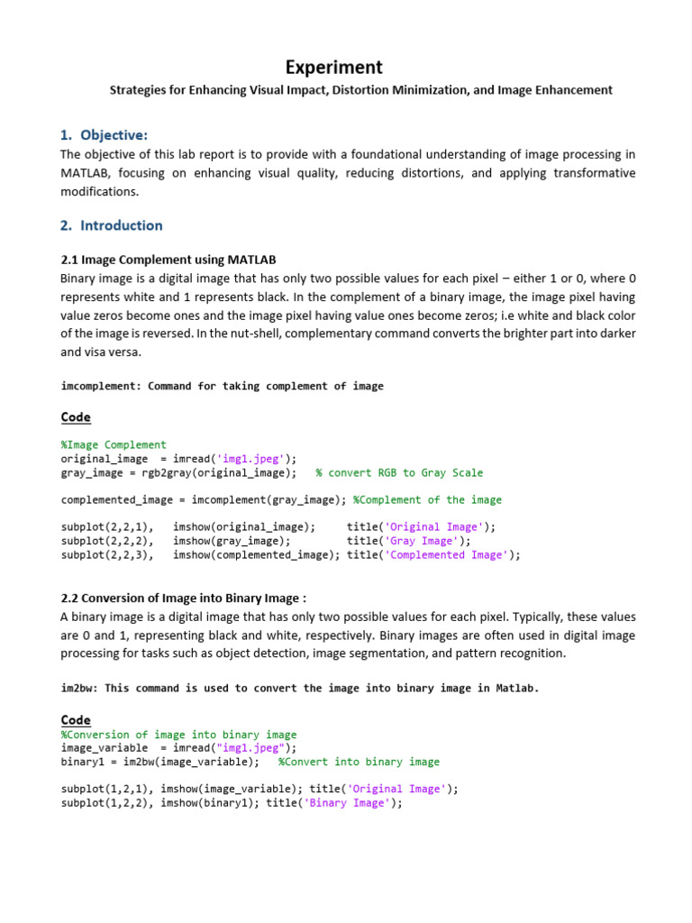 Image Processing in MATLAB Part 2 | PDF | Vision | Computer Graphics