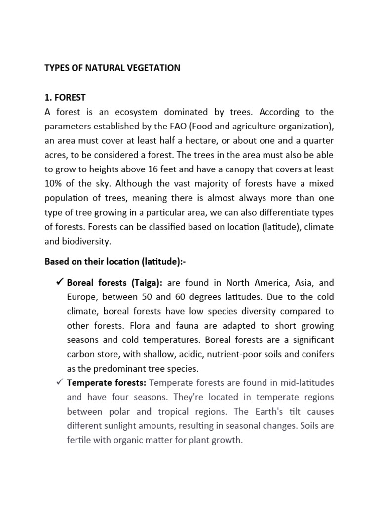 Overview of Natural Vegetation Types | PDF | Forests | Grassland