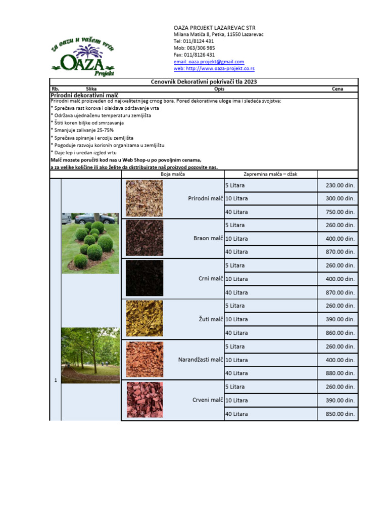 Cenovnik-Dekorativni-pokrivaci-tla-2023 (1) | PDF