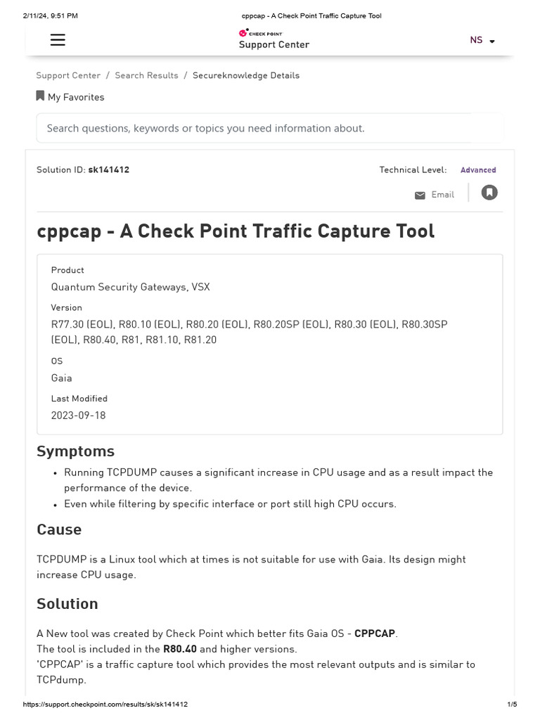 Cppcap - A Check Point Traffic Capture Tool | PDF | Operating System | Computer Engineering