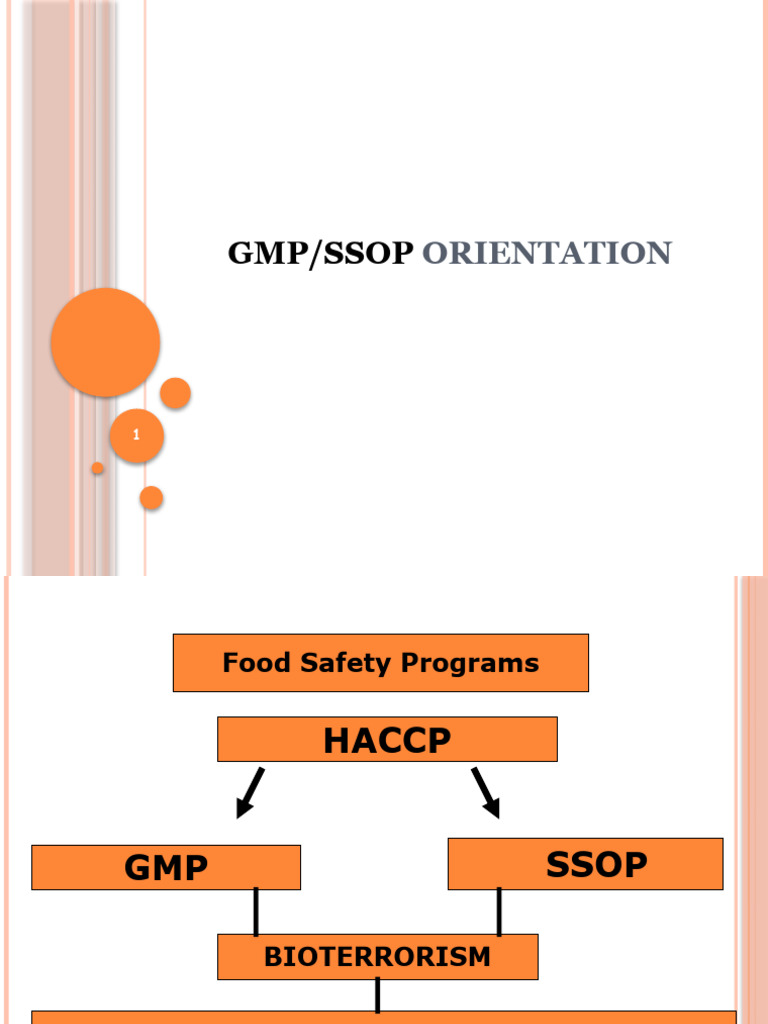 GMP and SSOP Food Safety Overview | PDF | Wellness