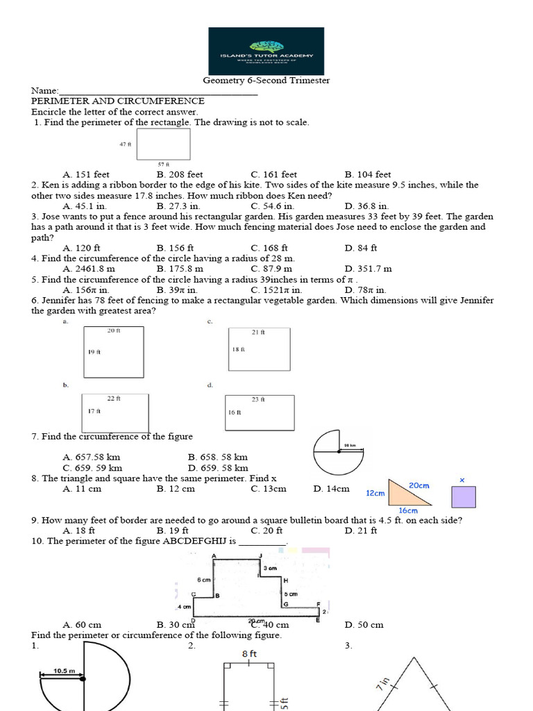 Geometry 6 | PDF | Area | Elementary Geometry