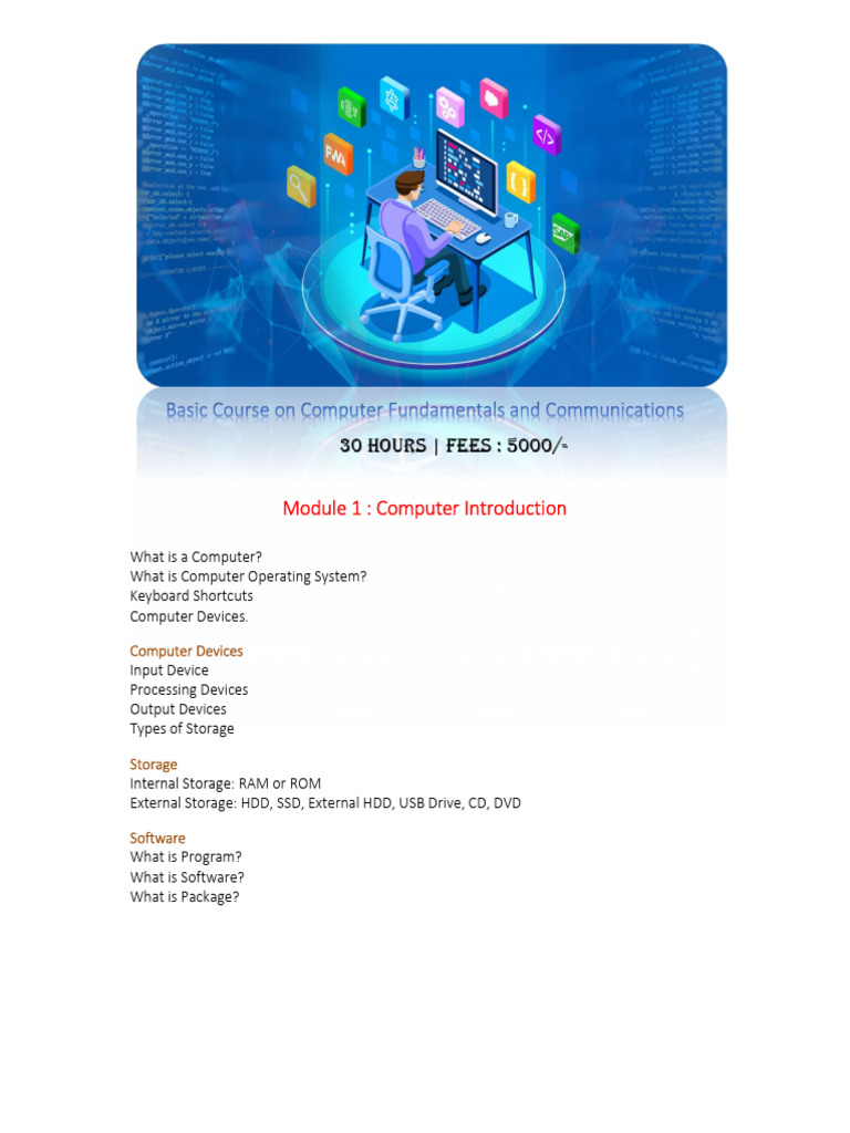 Basic Course Of Computer Conceptl1 Pdf Computer Data Storage Installation Computer Programs