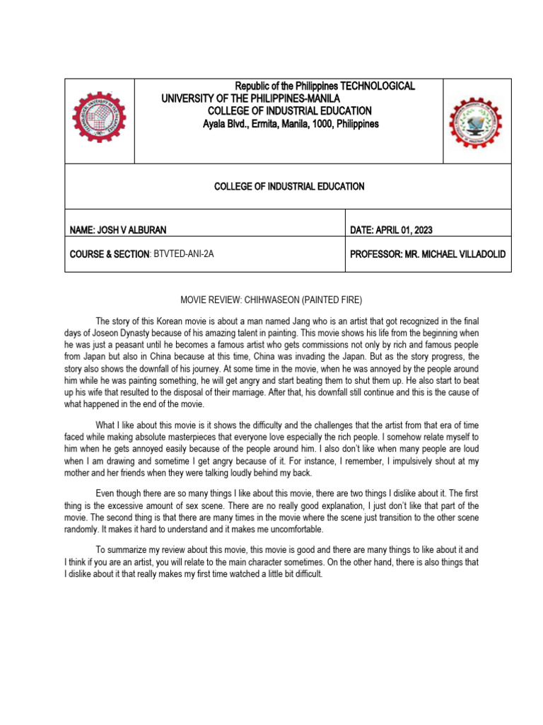 Alburan - Movie Review (Chihwaseon) | PDF