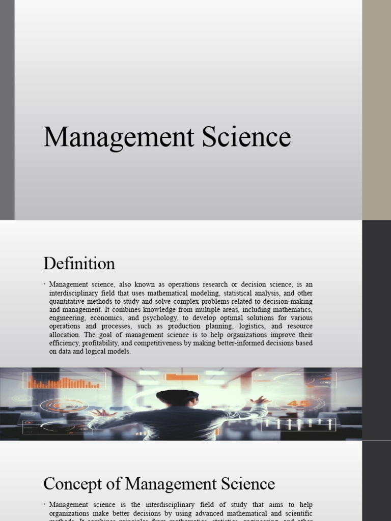 Understanding Management Science Concepts | PDF | Mathematical ...