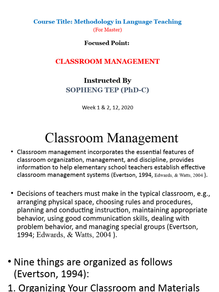 Classroom Management | PDF
