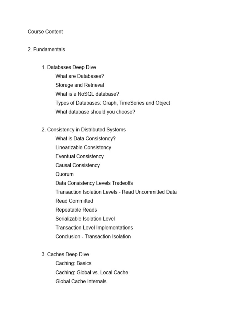 Comprehensive System Design Course | PDF | Cache (Computing) | Databases