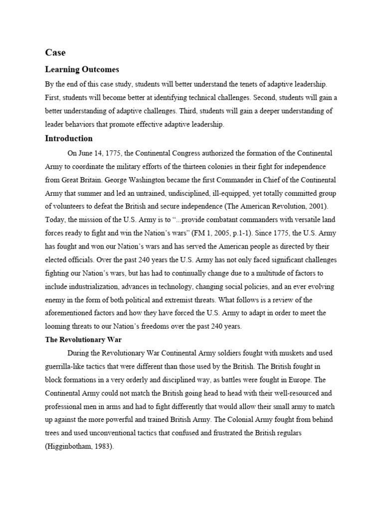 Adaptive Leadership in U.S. Military History | PDF | World War I ...