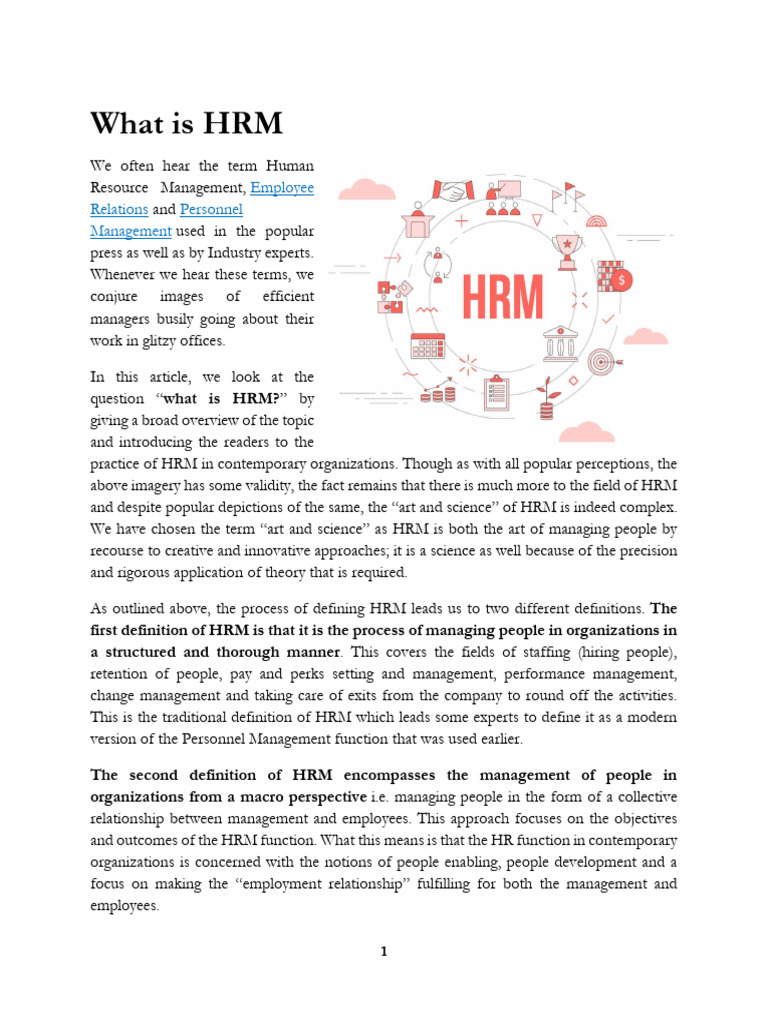 What Is HRM - Article | PDF | Human Resources | Human Resource Management