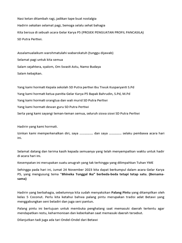 Gelar Karya P5 SD Putra Pertiwi | PDF | Seni