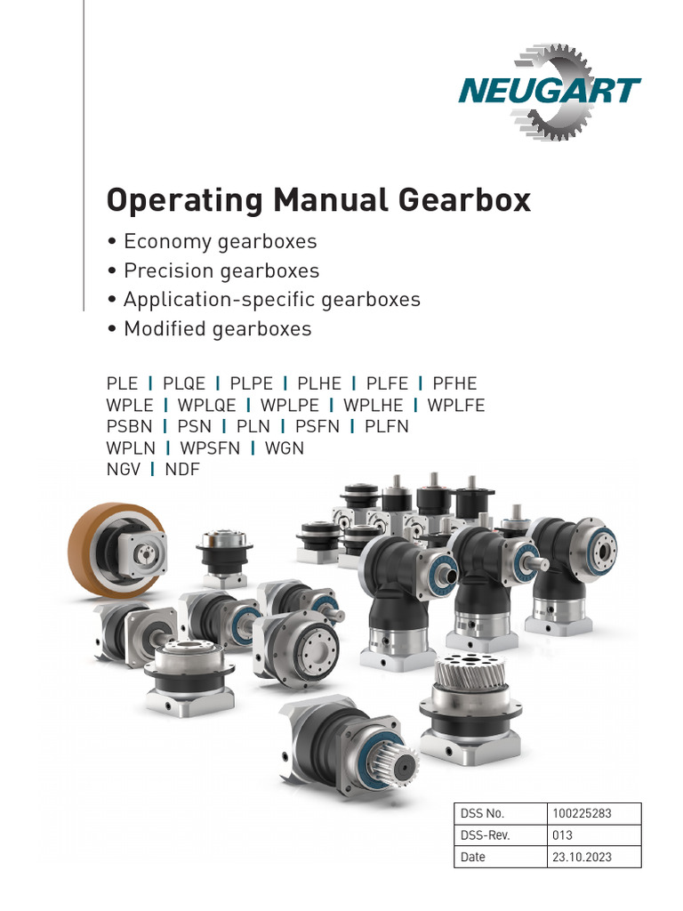 Operating Manual Gearboxes EN | Download Free PDF | Screw | Bearing ...