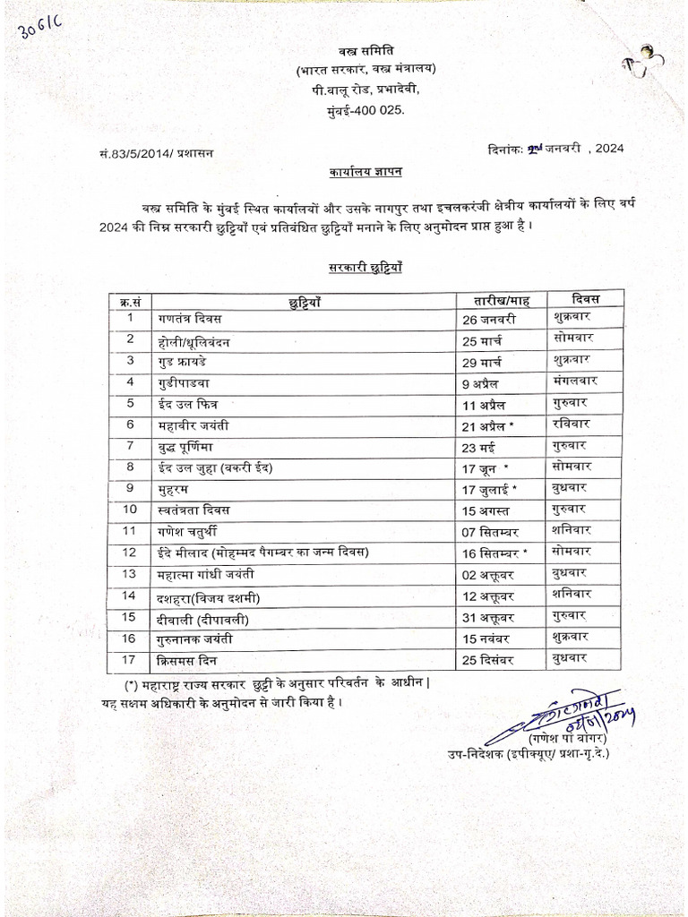 List of Closed Hoildays & Restricted Holidays | PDF