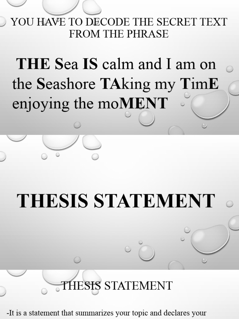 Thesis Statement | PDF | Thesis | Human Communication