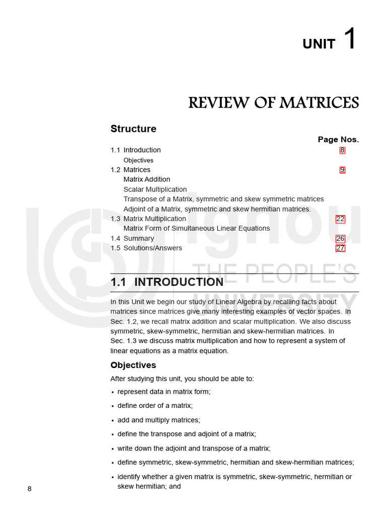Properties of Matrices Explained | PDF | Matrix (Mathematics) | Operator Theory