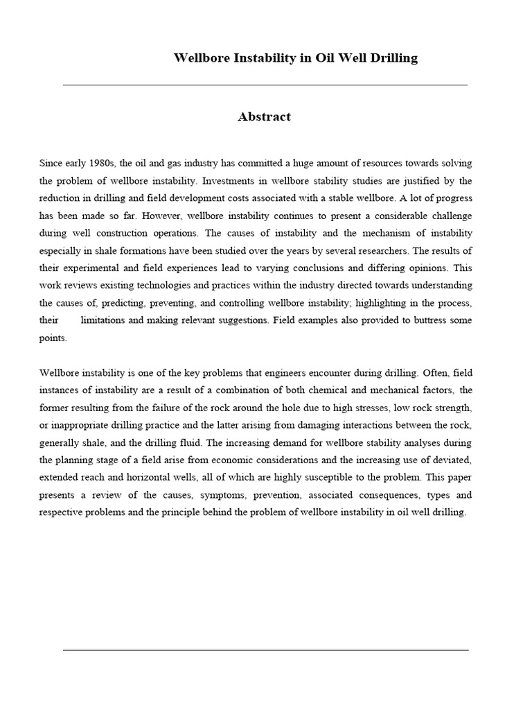 Well Bore Instability Analysis | PDF | Oil Well | Borehole