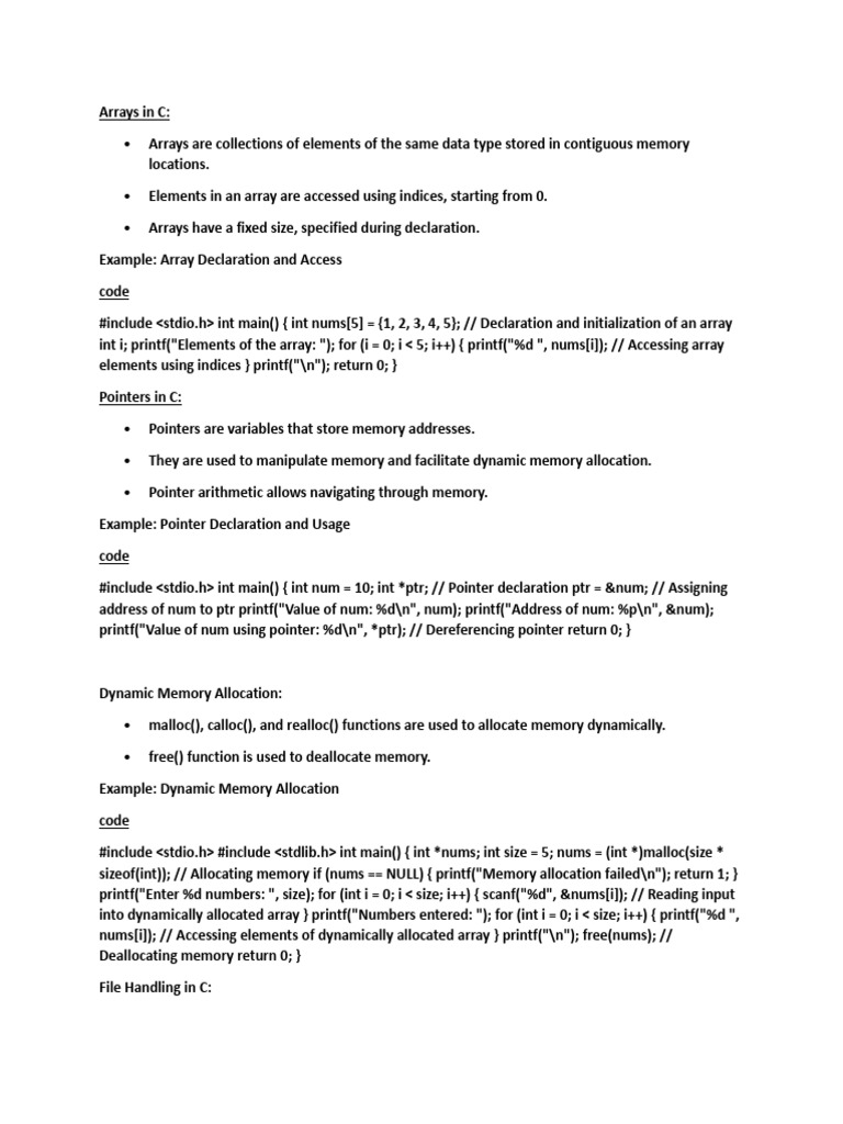 C Array And Pointers Pdf Pointer Computer Programming Computer 7951