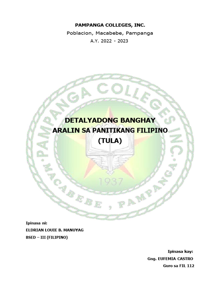 Detalyadong Banghay Aralin Sa Filipino | PDF