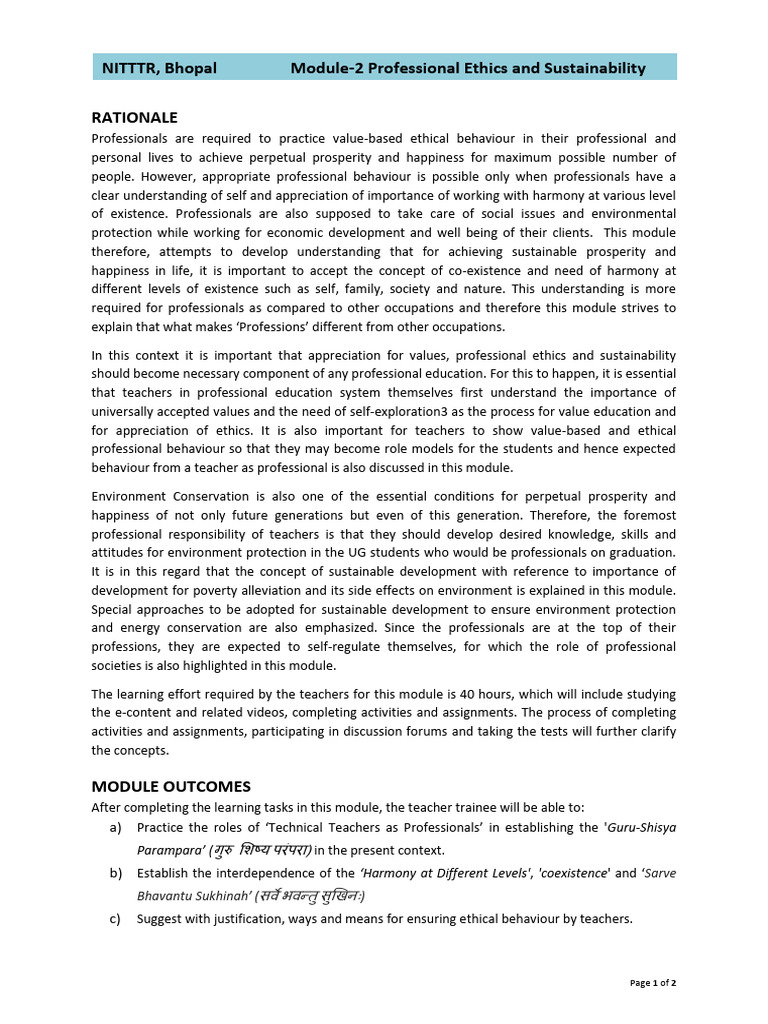 NITTTR Module 2 | Download Free PDF | Profession | Medicine