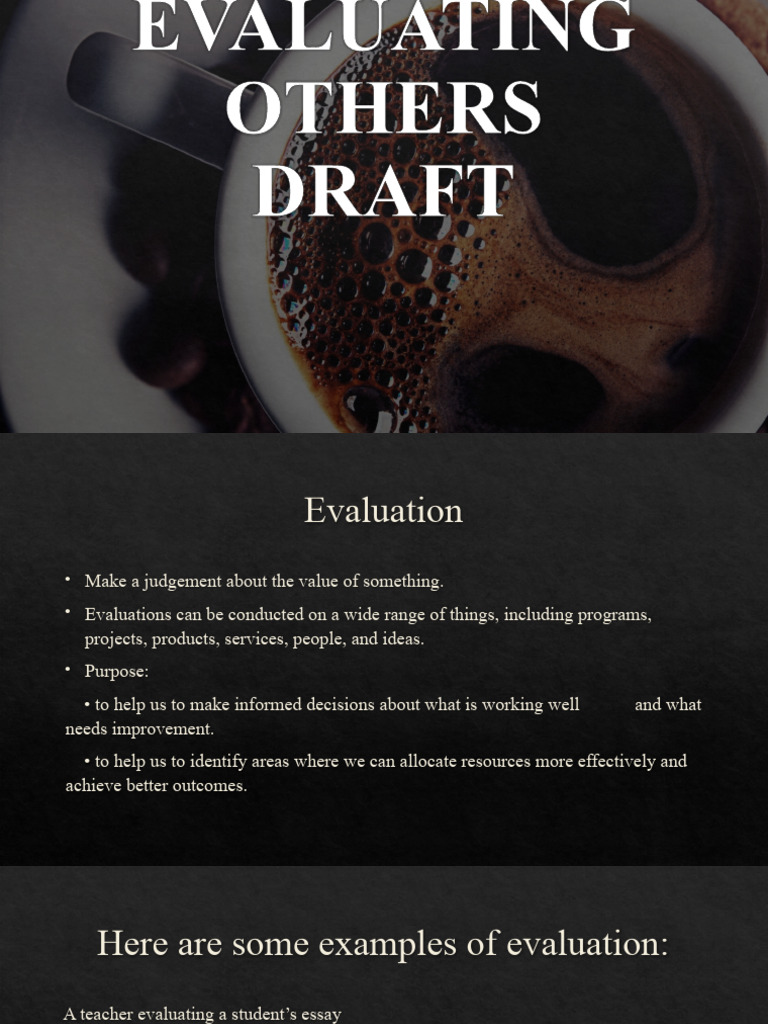 EVALUATING OTHERS DRAFT PowerPoint Presentation | PDF | Cognition ...