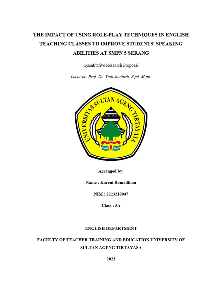 Proposal Quantitative | PDF | Speech | Teachers